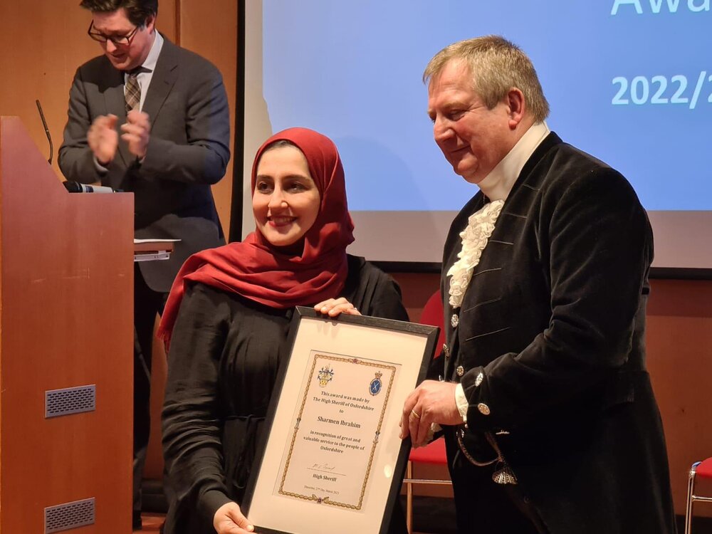 Sharmen Ibrahim honoured at Oxford High Sheriff Awards 2022/23